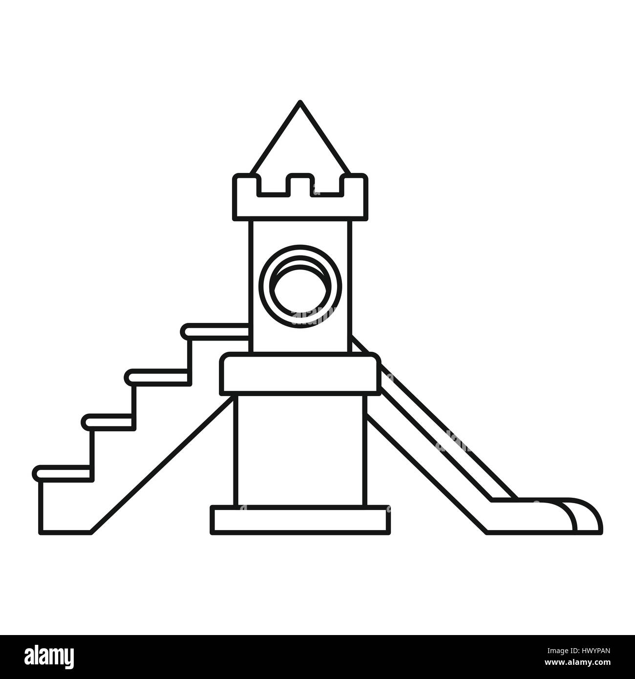 Childrens slide playground icon, outline style Stock Vector Image & Art ...