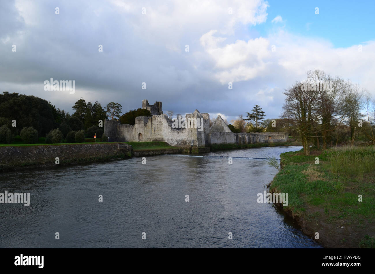 Desmond castle ruins on the river maigue in Ireland Stock Photo - Alamy