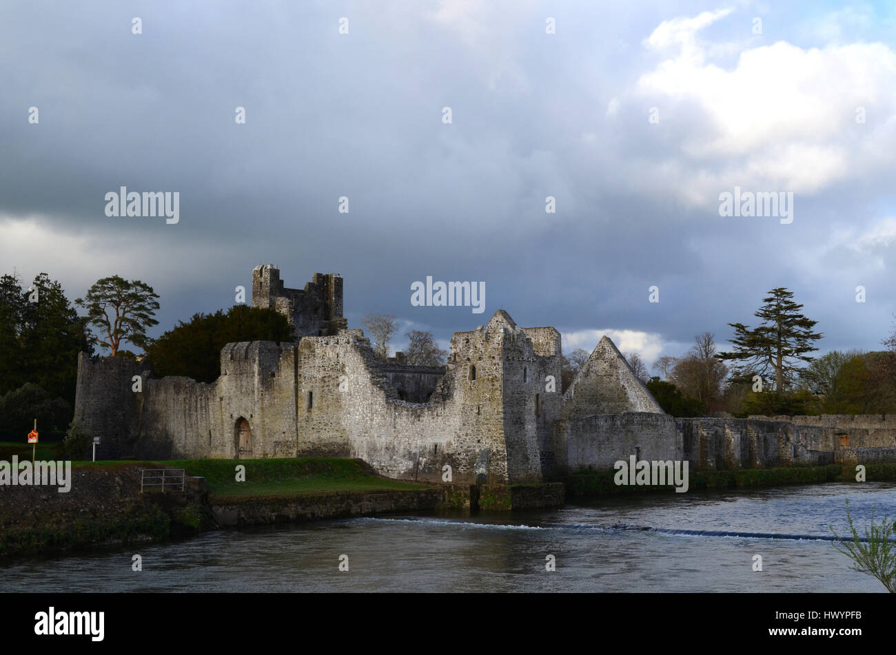 Desmond castle ruins along the river maigue in Ireland Stock Photo - Alamy