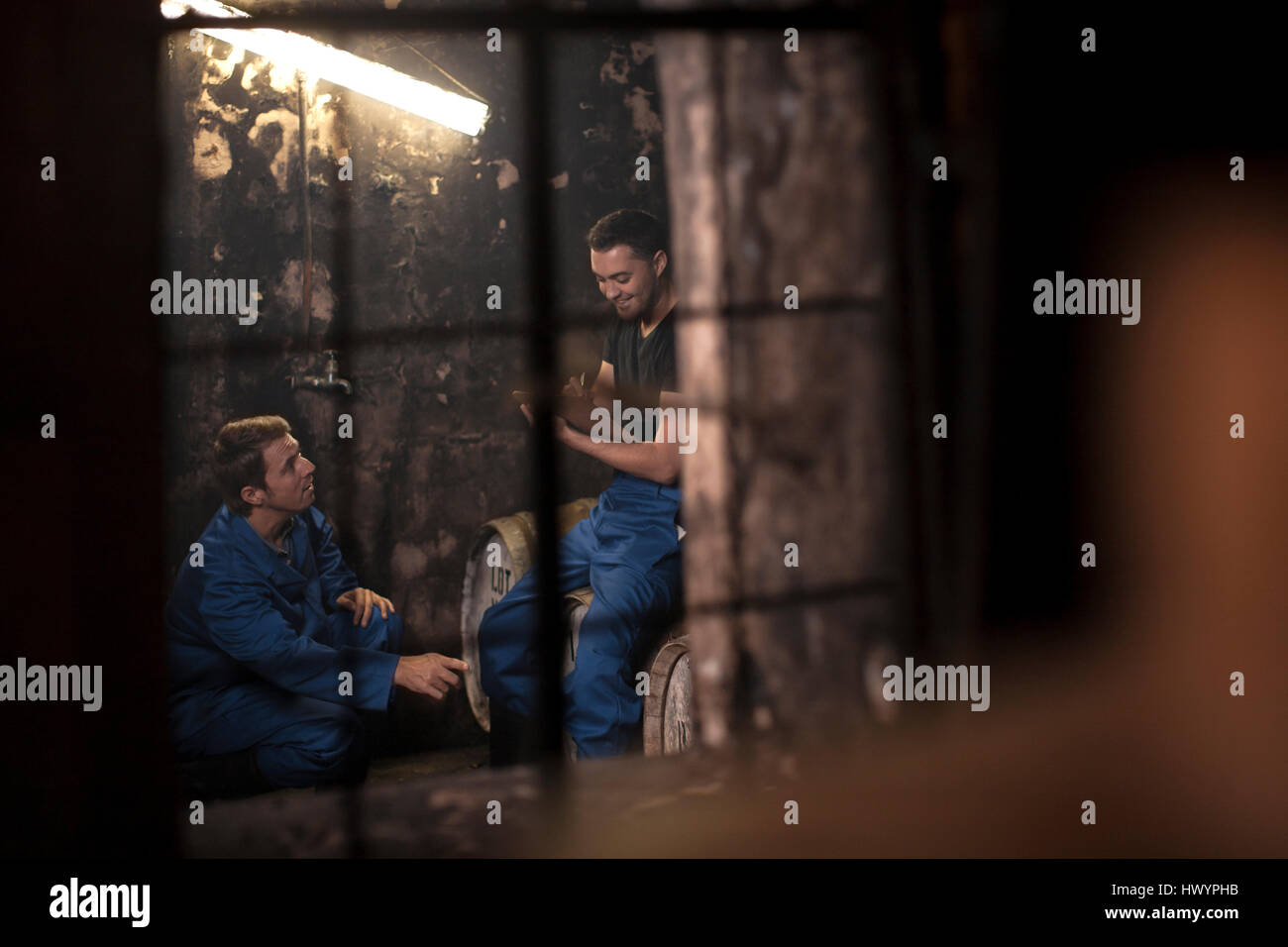 Workers working in distillery Stock Photo - Alamy