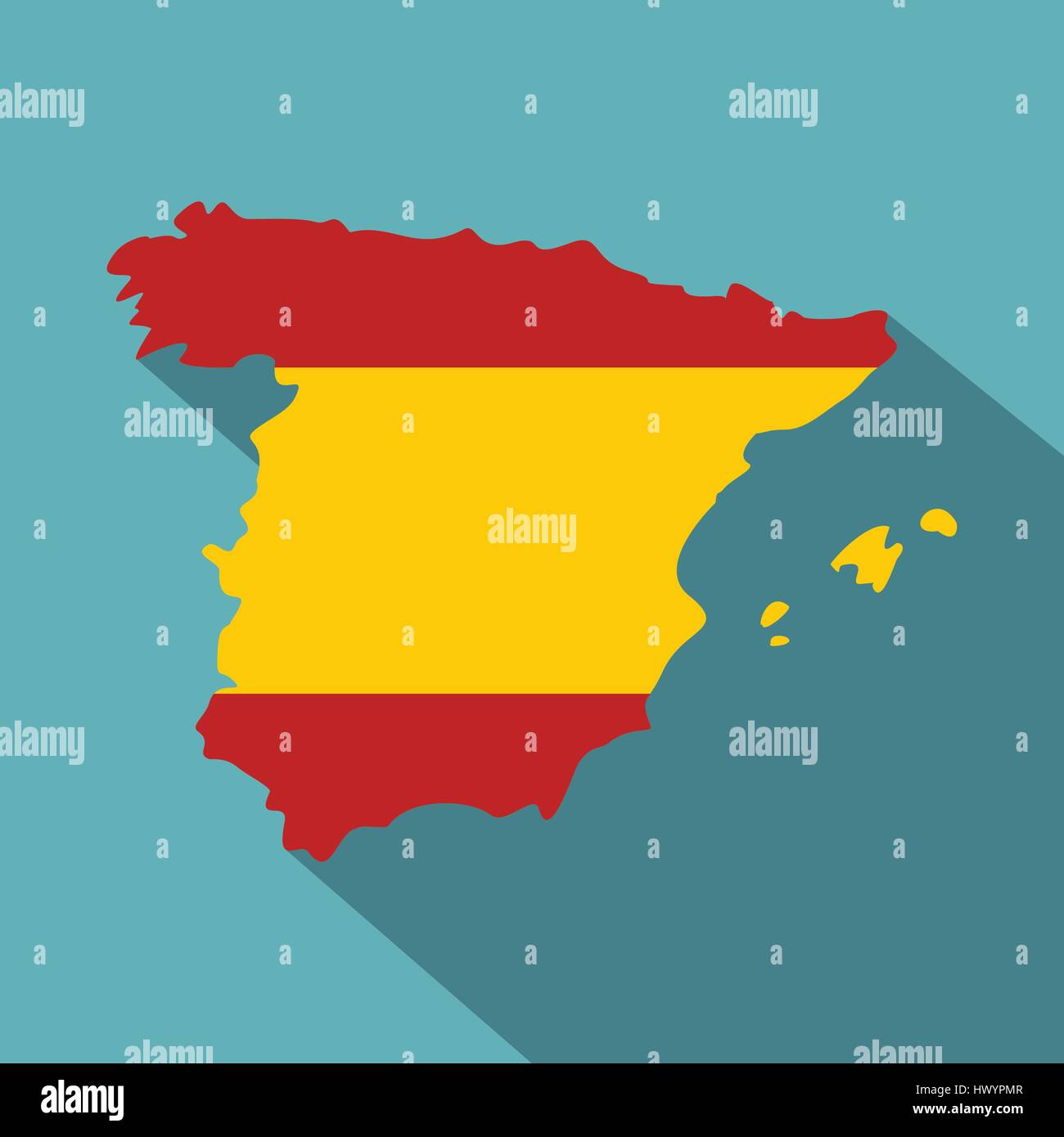 Map of Spain icon, flat style Stock Vector Image & Art - Alamy