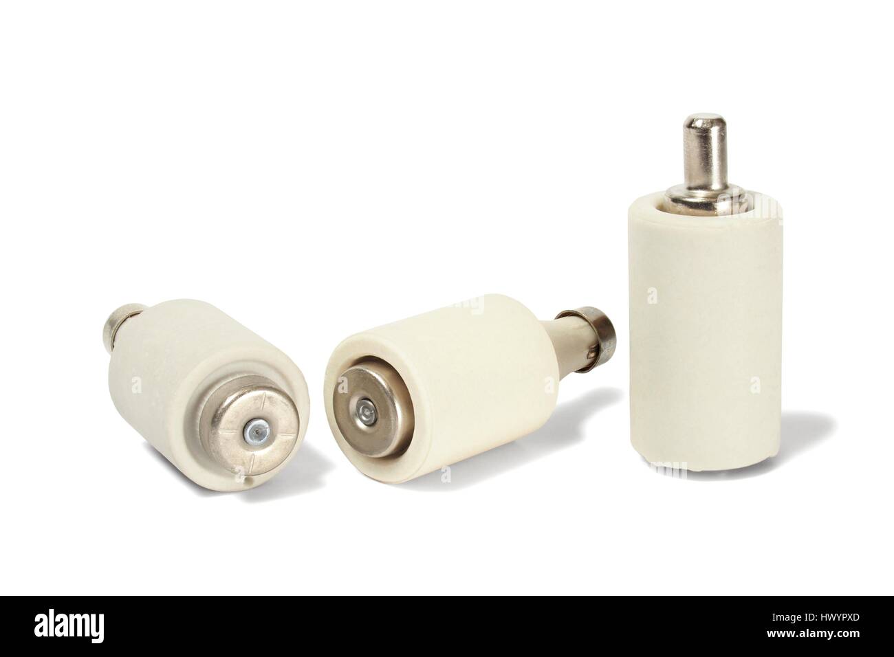 Three electrical fuses on white background Stock Photo - Alamy