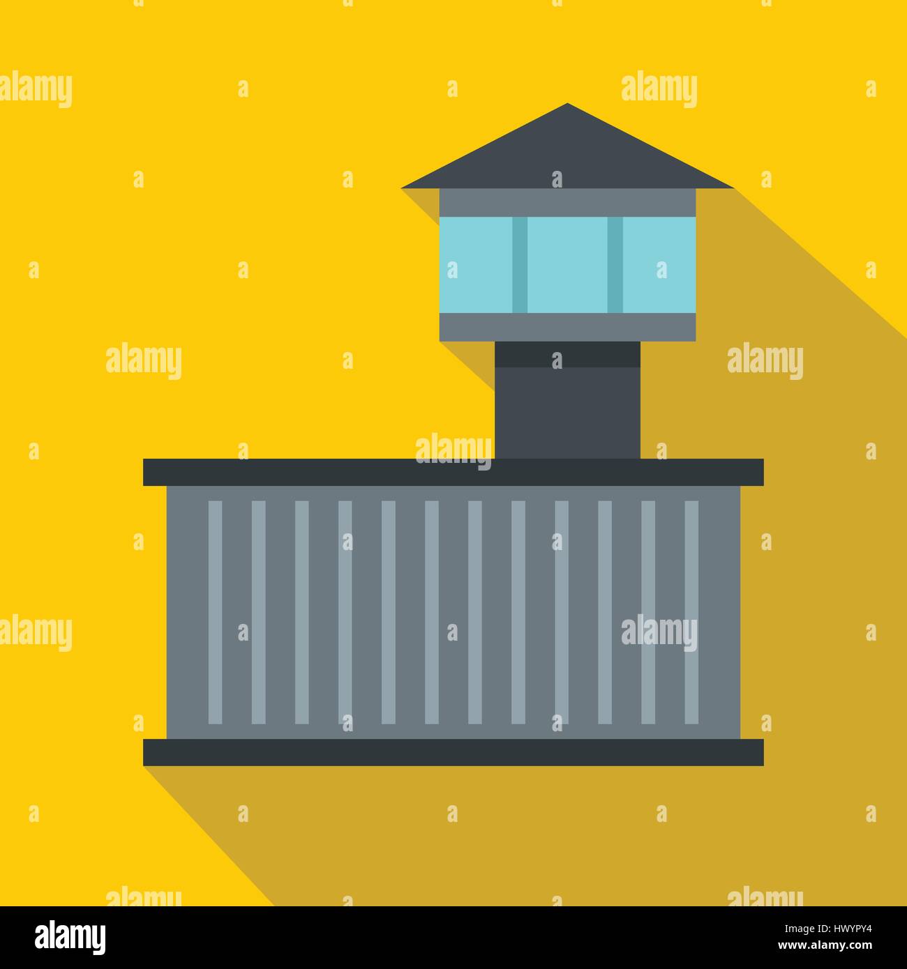Prison tower icon, flat style Stock Vector Image & Art - Alamy