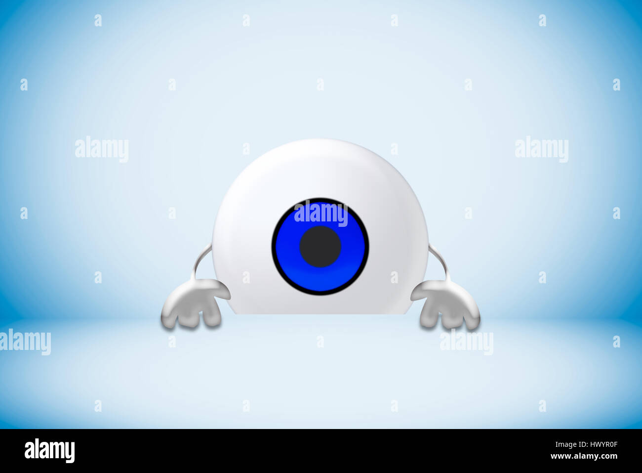 concept of 3d eye with arms and legs Stock Photo - Alamy