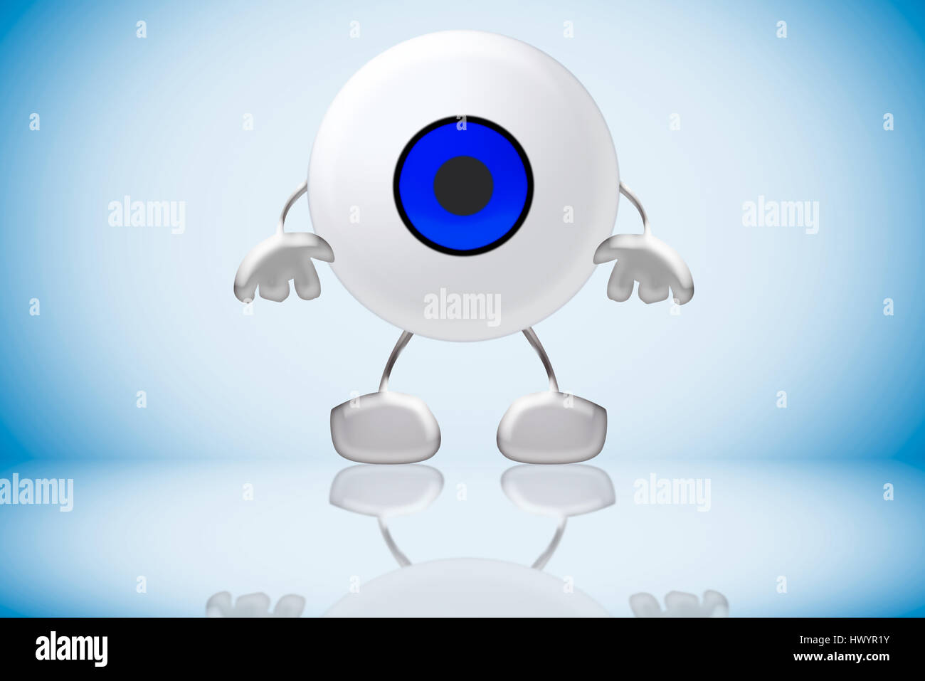 concept of 3d eye with arms and legs Stock Photo - Alamy