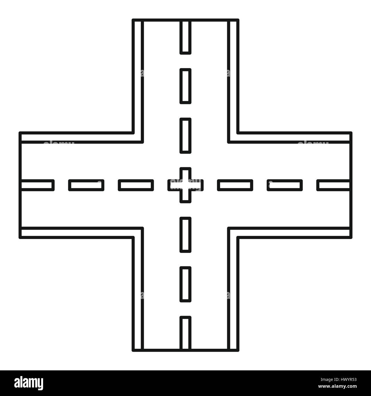 Crossing road icon, outline style Stock Vector Image & Art - Alamy