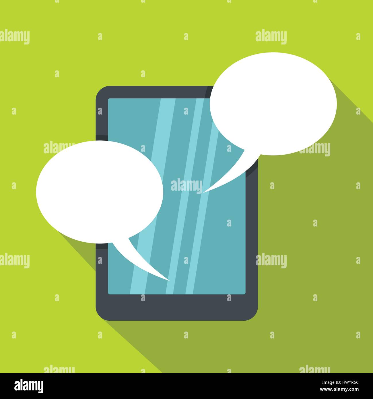 Speech bubble on phone icon, flat style Stock Vector Image & Art - Alamy