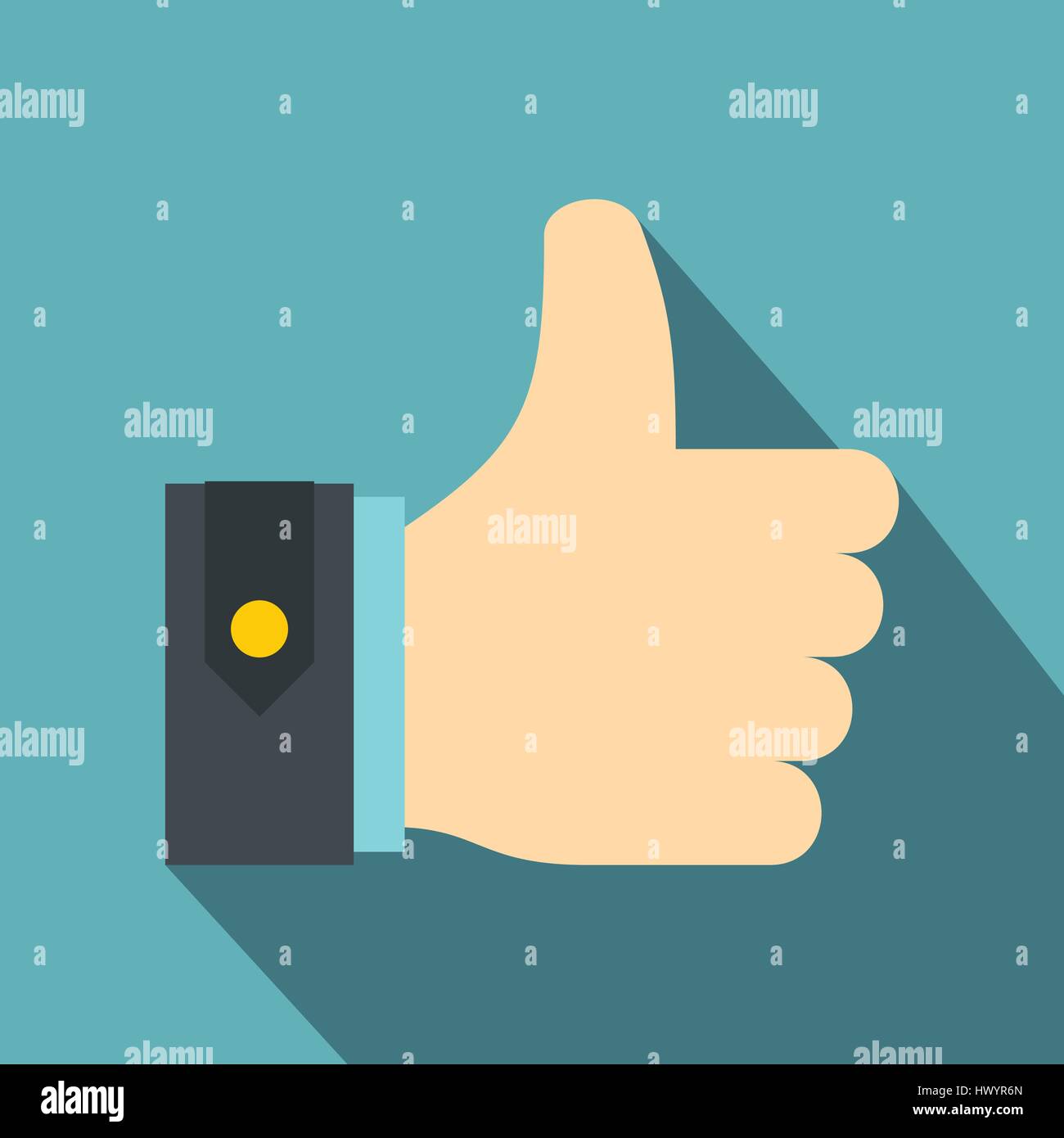 Thumbs up icon, flat style Stock Vector Image & Art - Alamy