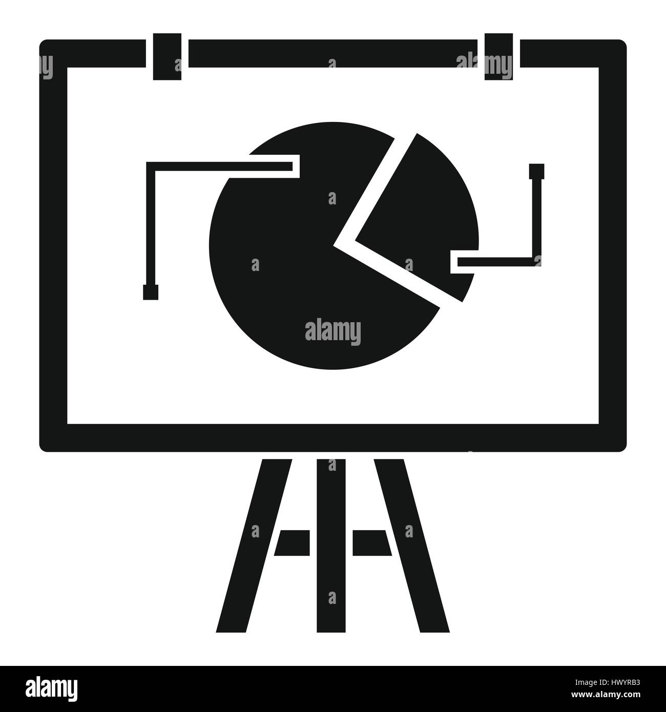 Flip chart with statistics icon, simple style Stock Vector Image & Art ...