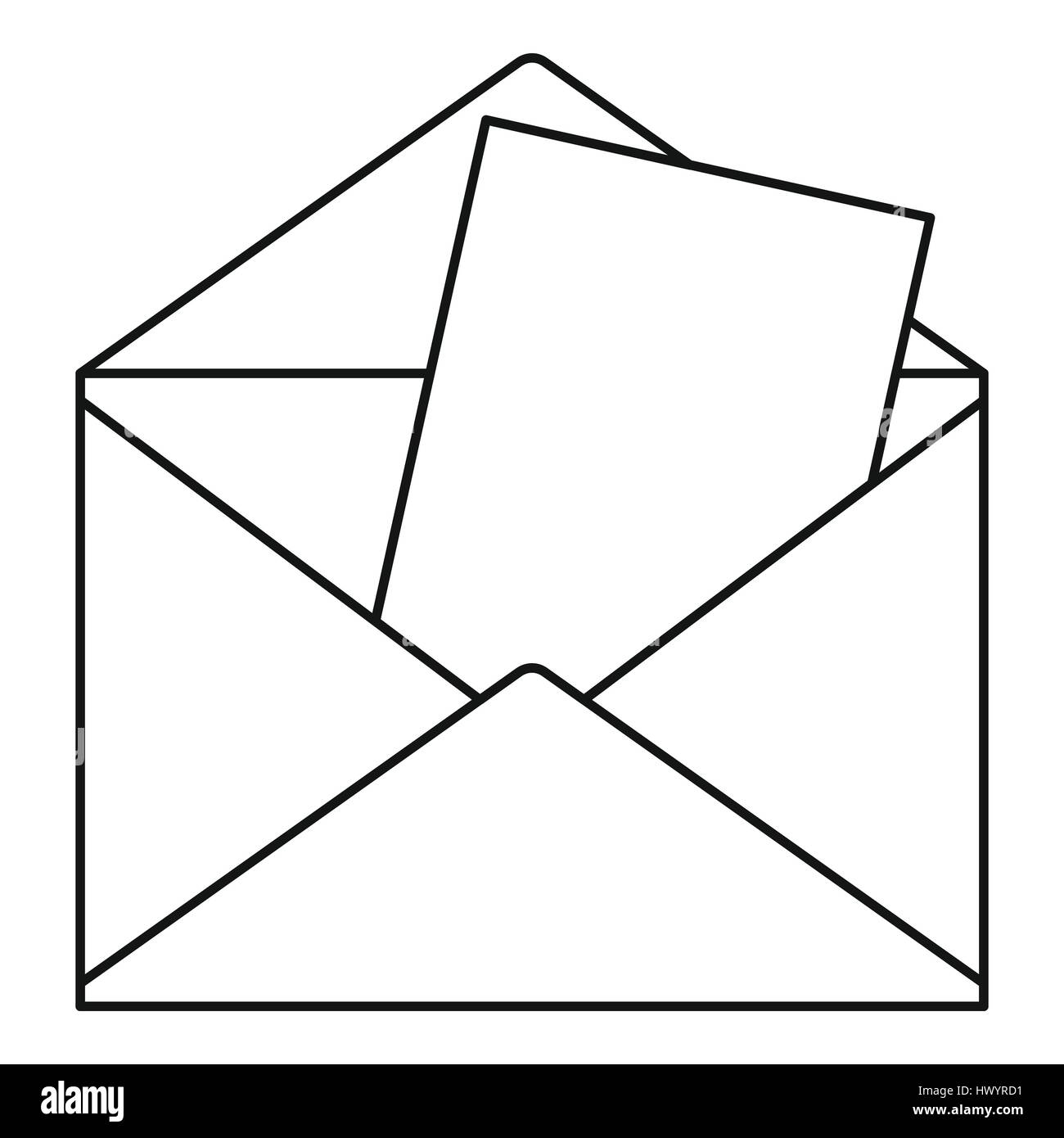 Envelope icon, outline style Stock Vector Image & Art - Alamy