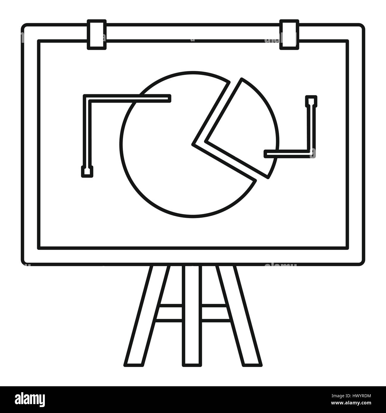 Flip chart with statistics icon, outline style Stock Vector Image & Art ...