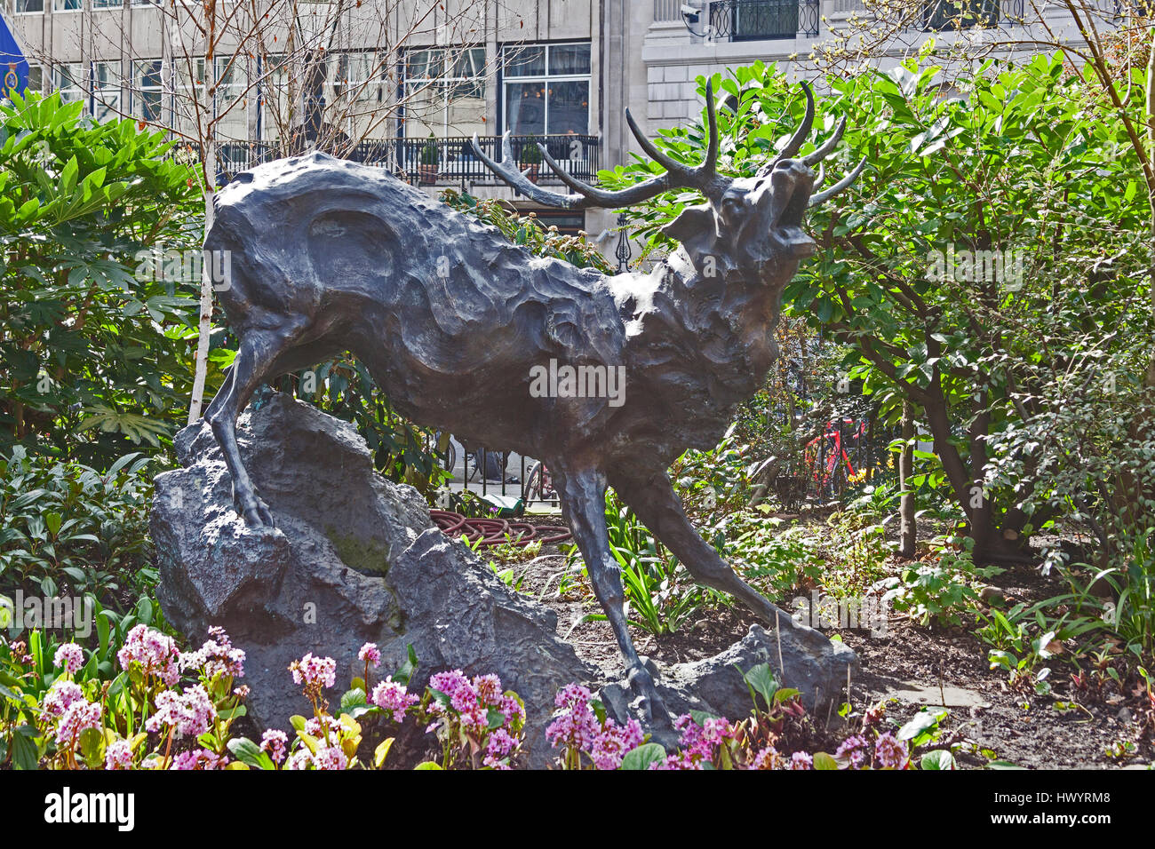London, St James's 'The Stag' by Marcus Cornish in St James's Square ...