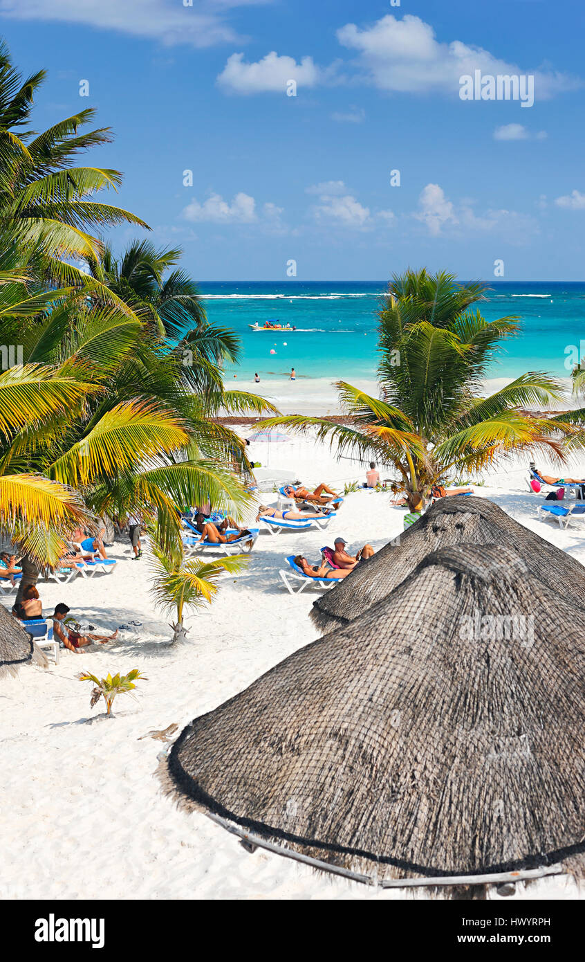 Tropical sand beach in Mexico Stock Photo - Alamy