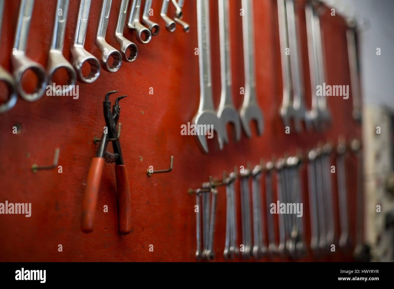 Tools in mechanic workshop Stock Photo - Alamy