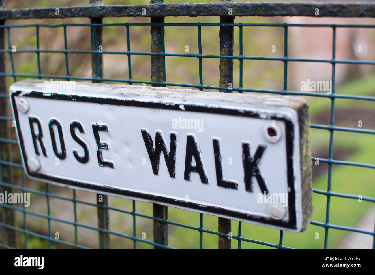 Rose Walk Street Sign Stock Photo - Alamy