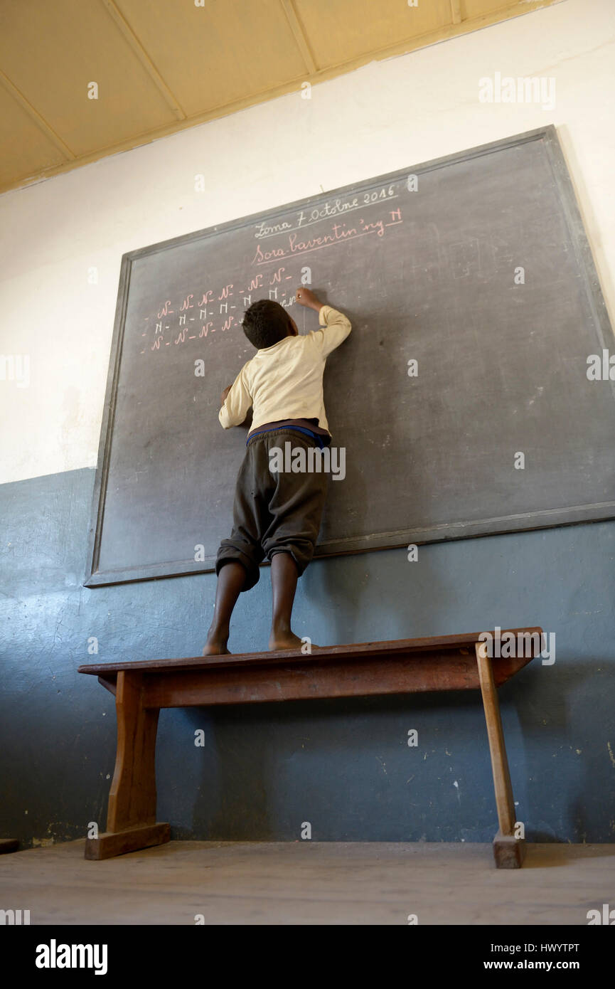 African student writing blackboard hi-res stock photography and images ...