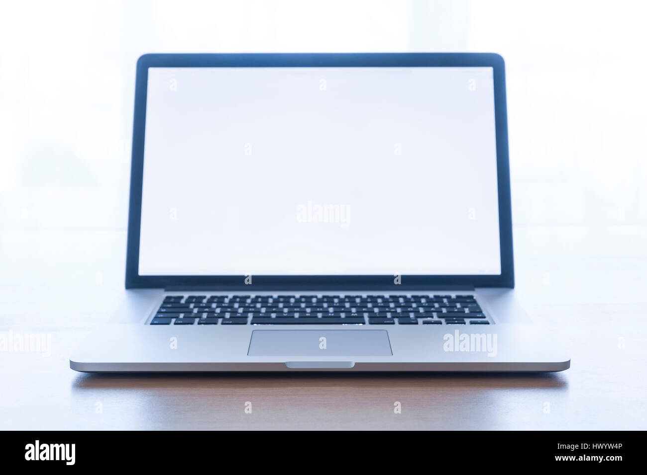 Laptop with empty display Stock Photo - Alamy