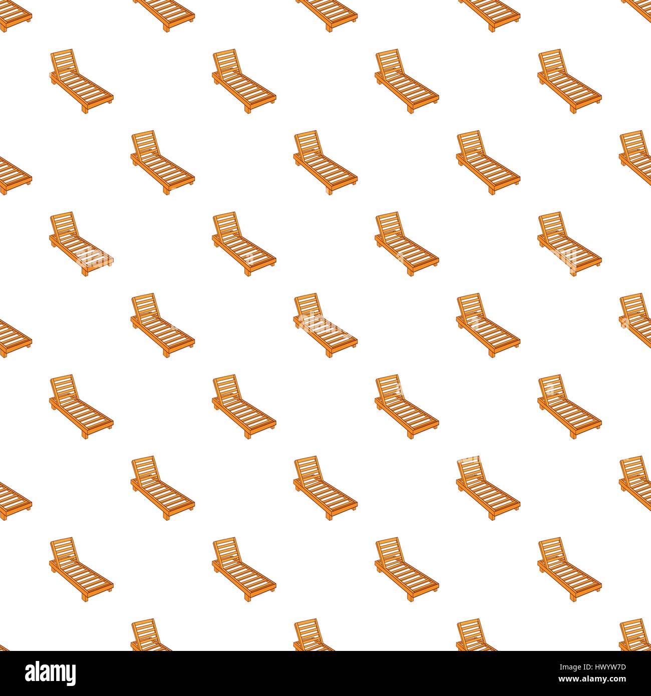 Wooden chaise lounge pattern, cartoon style Stock Vector Image & Art ...
