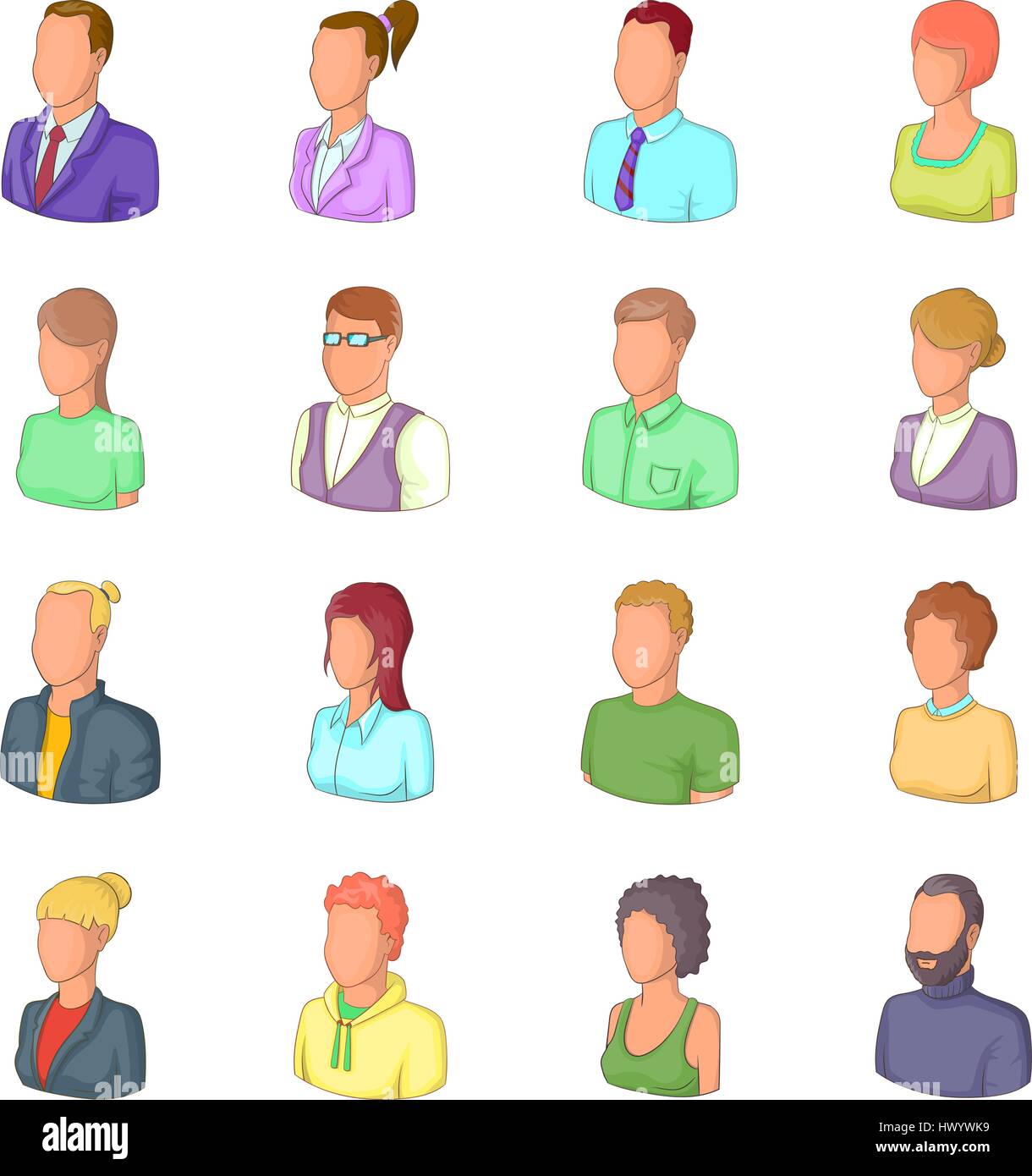 Different people icons set, cartoon style Stock Vector Image & Art - Alamy