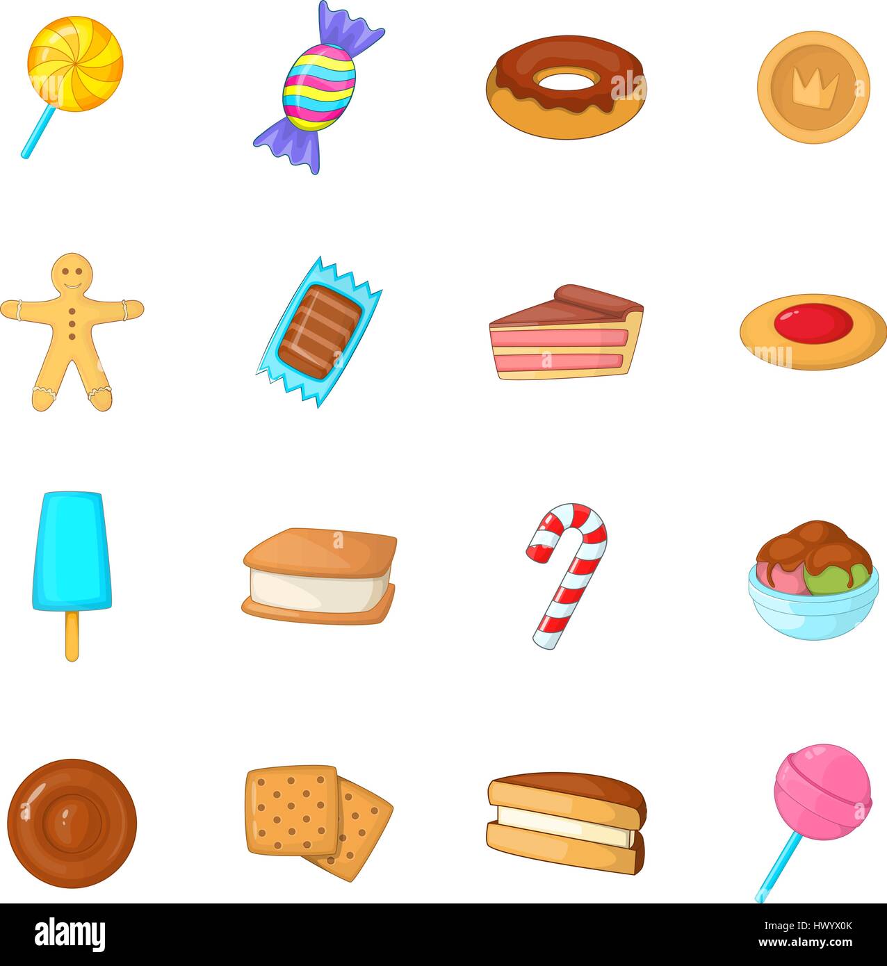 Different candy icons set, cartoon style Stock Vector Image & Art - Alamy