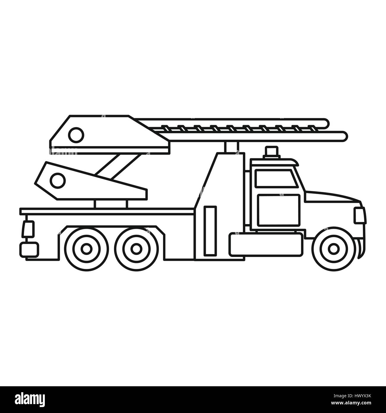 Fire emergency equipment firetruck extinguisher Black and White Stock ...