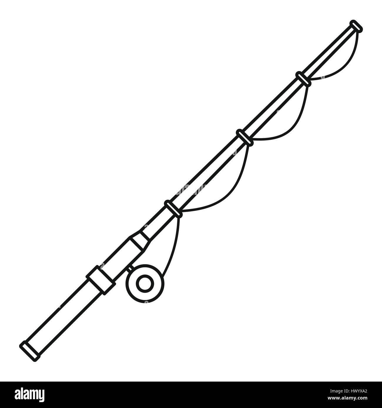fishing rod icon, outline style Stock Vector Image & Art - Alamy