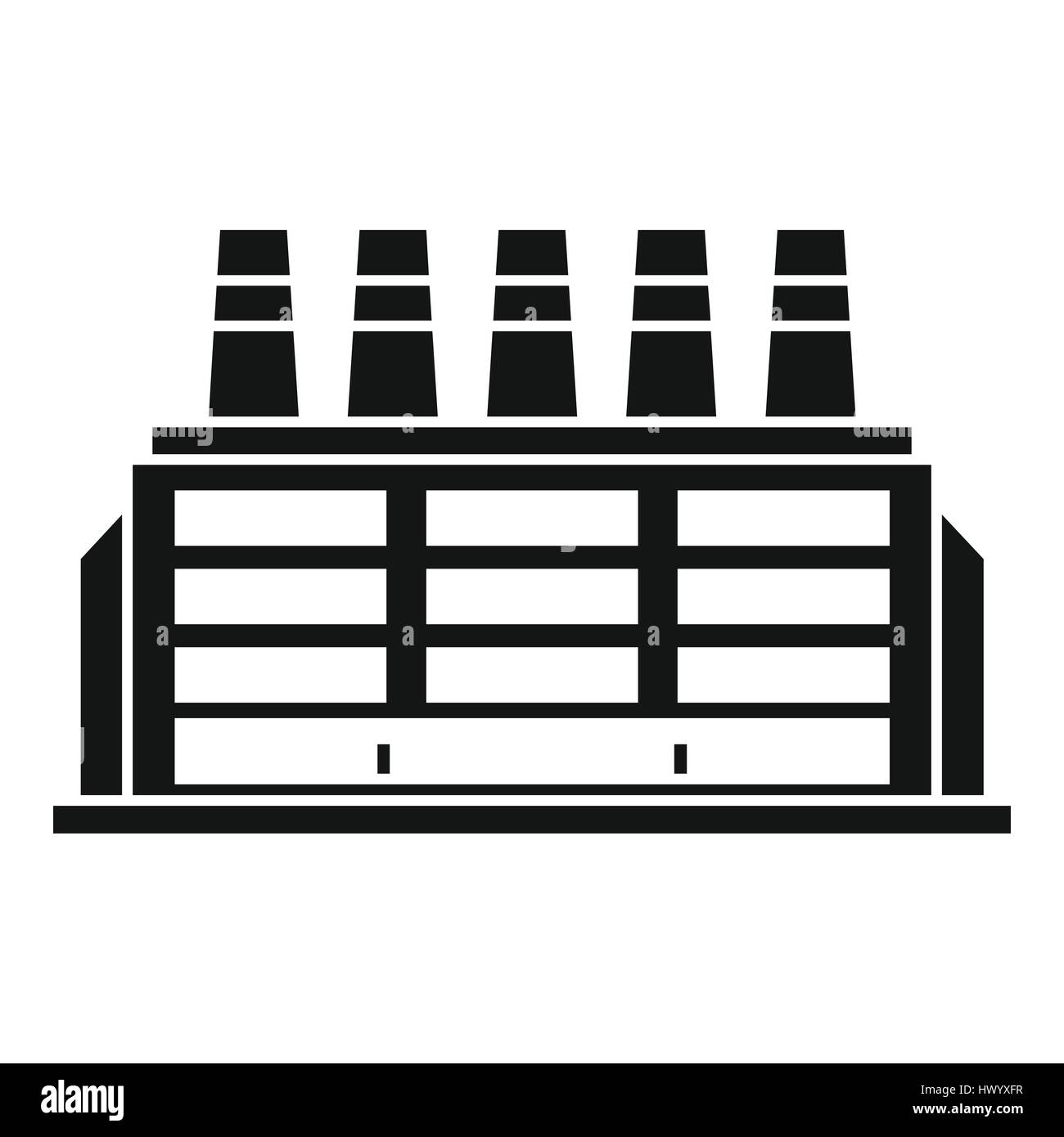 Manufacturing factory building icon, simple style Stock Vector Image ...