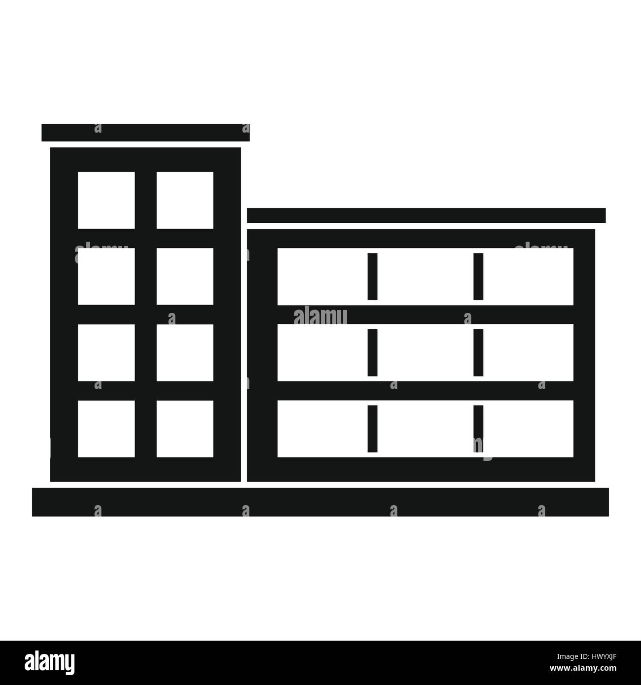 Industrial factory building icon, simple style Stock Vector Image & Art ...