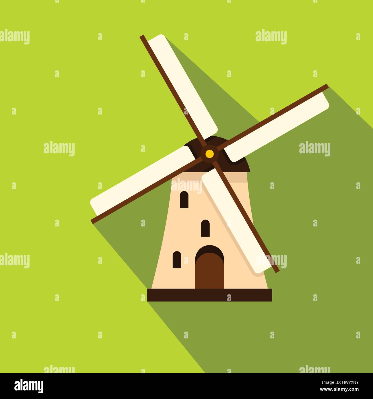 Windmill icon, flat style Stock Vector Image & Art - Alamy