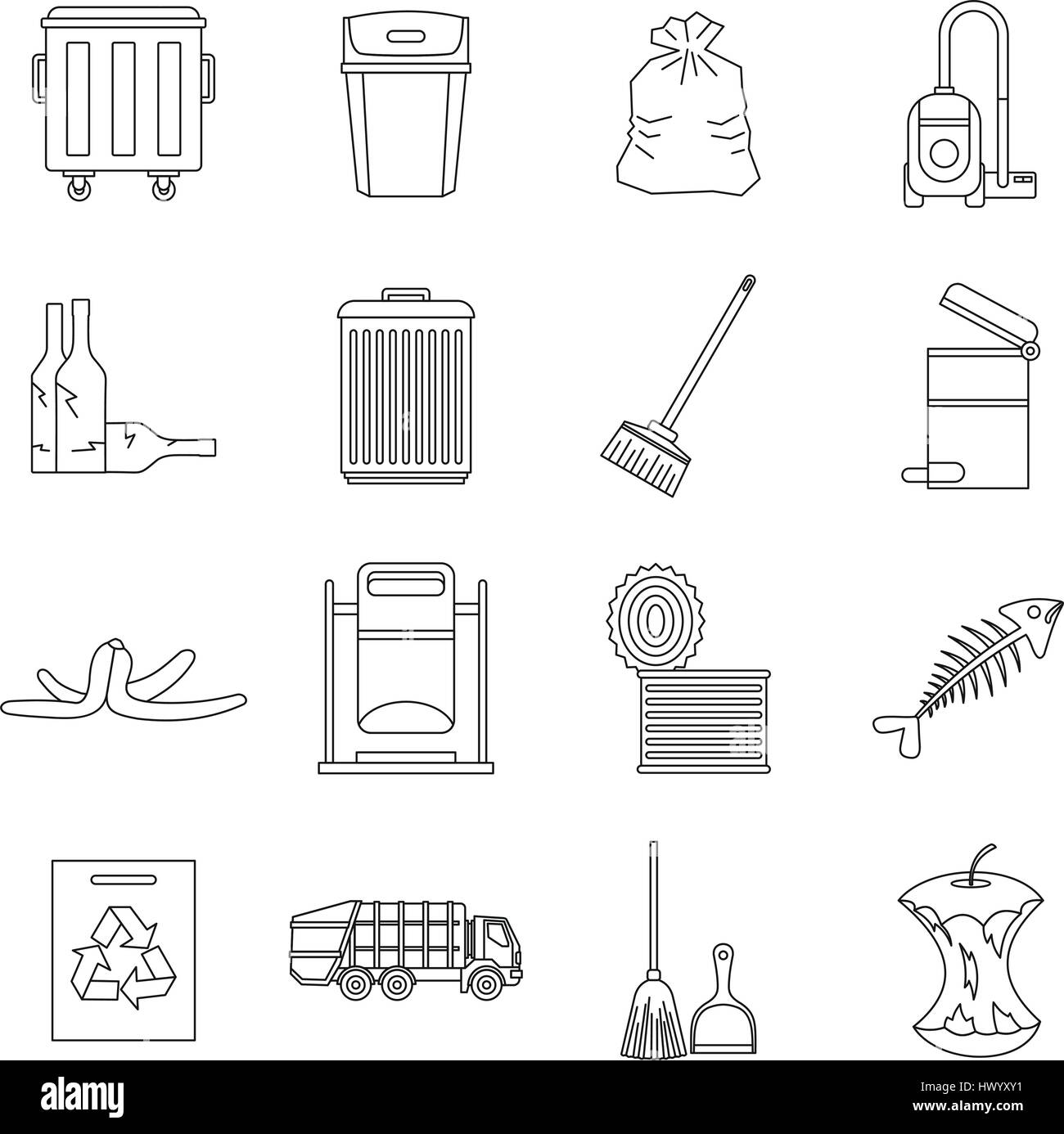 Dust bin box outline hi-res stock photography and images - Alamy