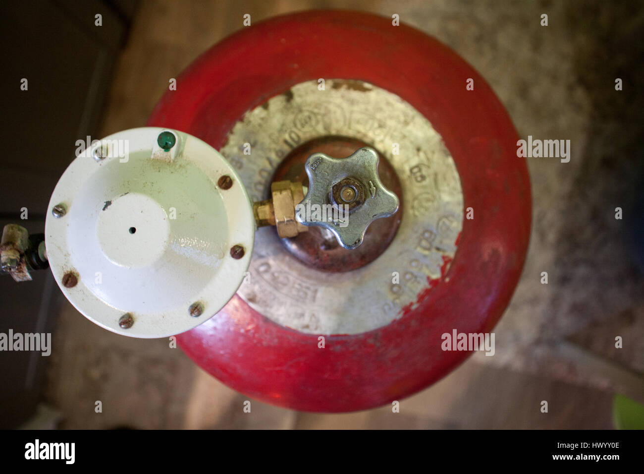 Gas cylinder with propane gas in the house cooking gas for cooking and ...