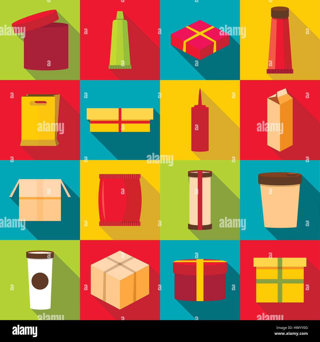 Packaging icons set, flat style Stock Vector Image & Art - Alamy