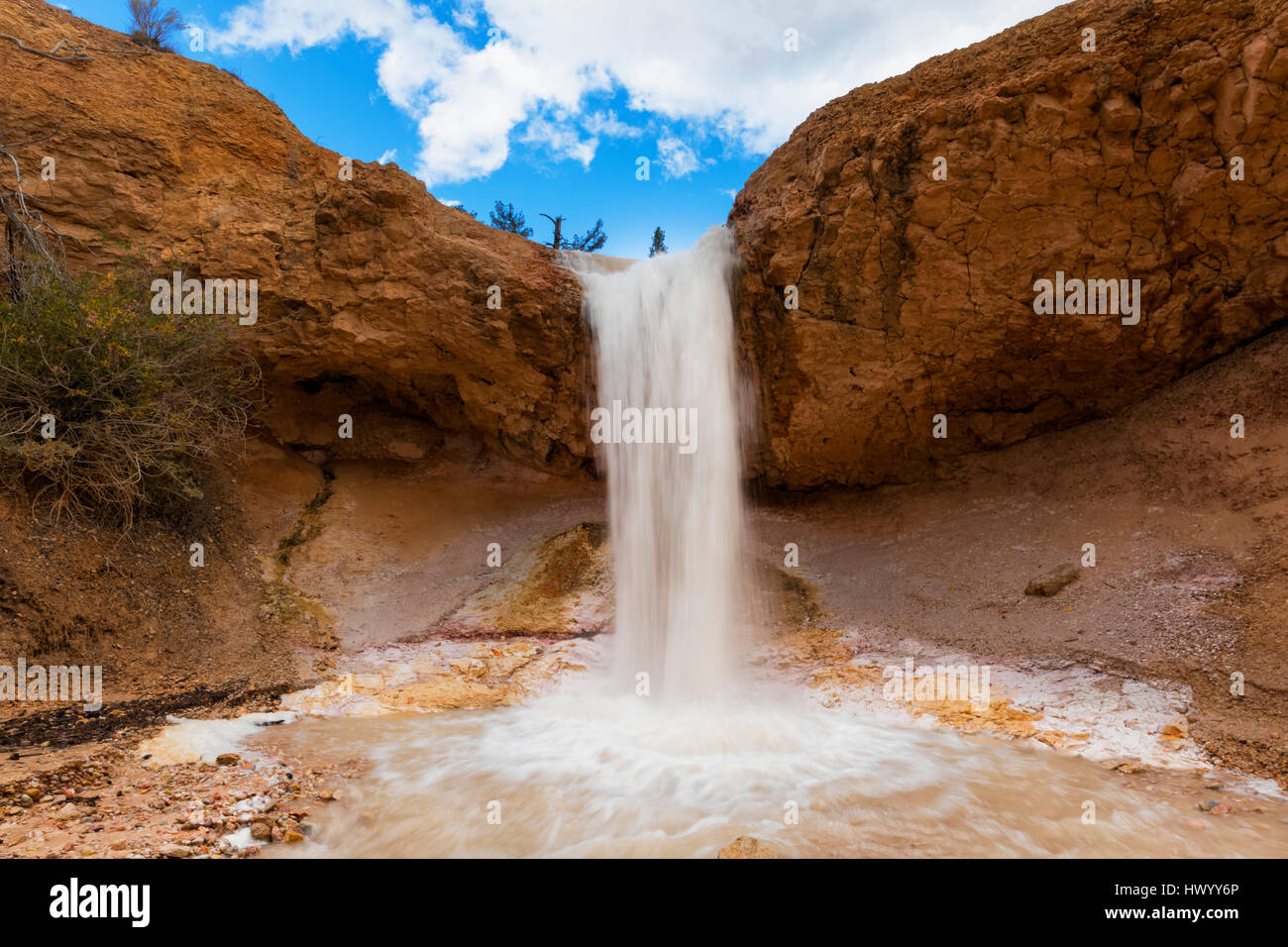 USA, Utah, Bryce Canyon National Park, waterfall of Tropic Ditch River ...