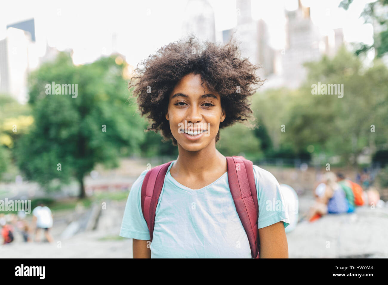 Manhattan front smiling head hi-res stock photography and images - Alamy
