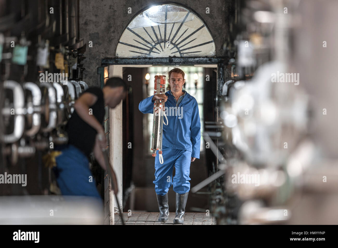 Workers working in distillery Stock Photo - Alamy