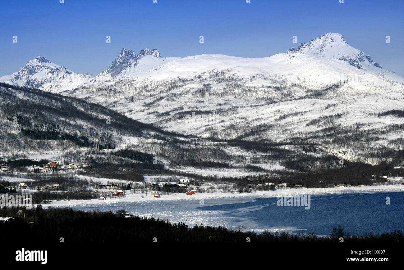 Norway, Troms, coastal landscape in winter Stock Photo - Alamy