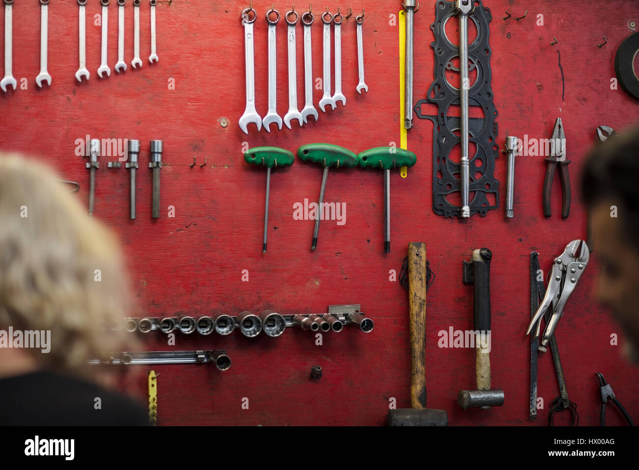 Tools in mechanic workshop Stock Photo - Alamy