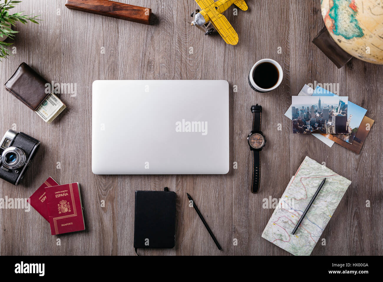 Overhead shot laptop book hi-res stock photography and images - Alamy