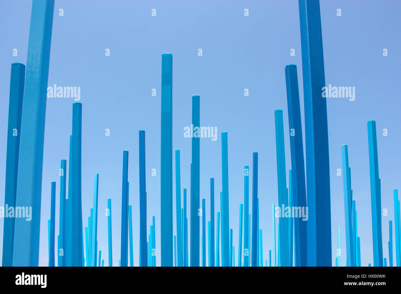 artsy blue pole on blue sky Stock Photo - Alamy