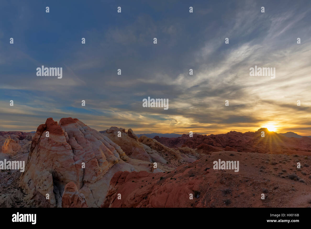 USA, Nevada, Valley of Fire State Park, sandstone and limestone rocks ...
