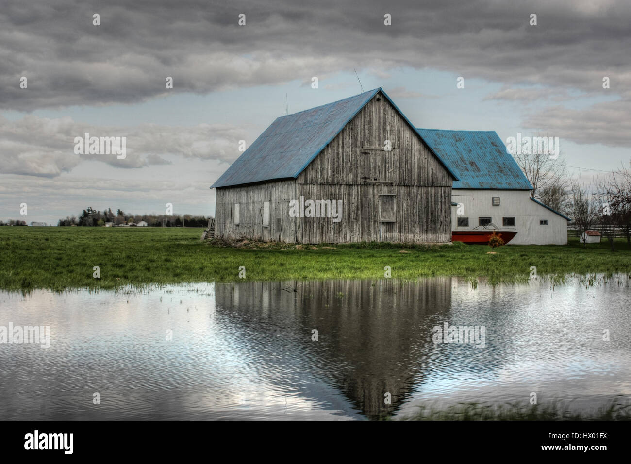 old barn by the lake Stock Photo - Alamy