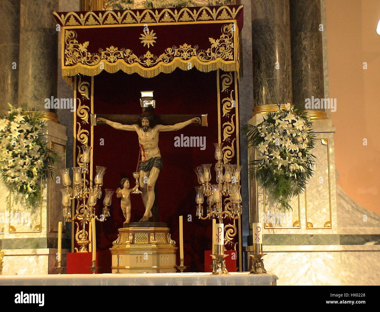 *Cristo Sangre* (Christ Blood) is a religious artwork depicting Christ ...