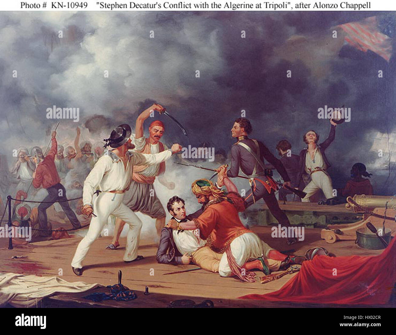 The painting 'Decatur' by Chappell features a portrait of the famous ...