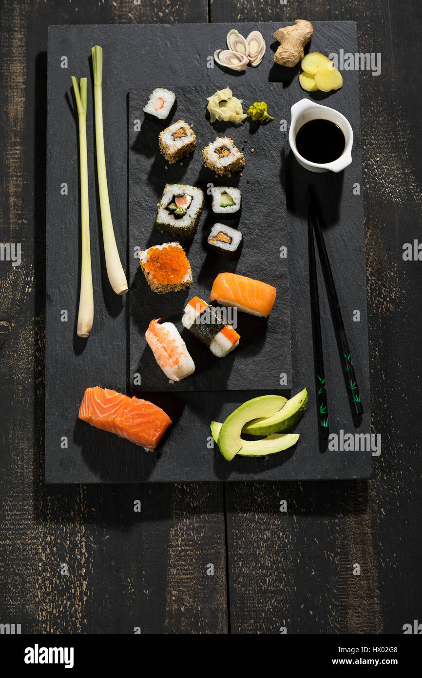 Variety of sushi Stock Photo - Alamy