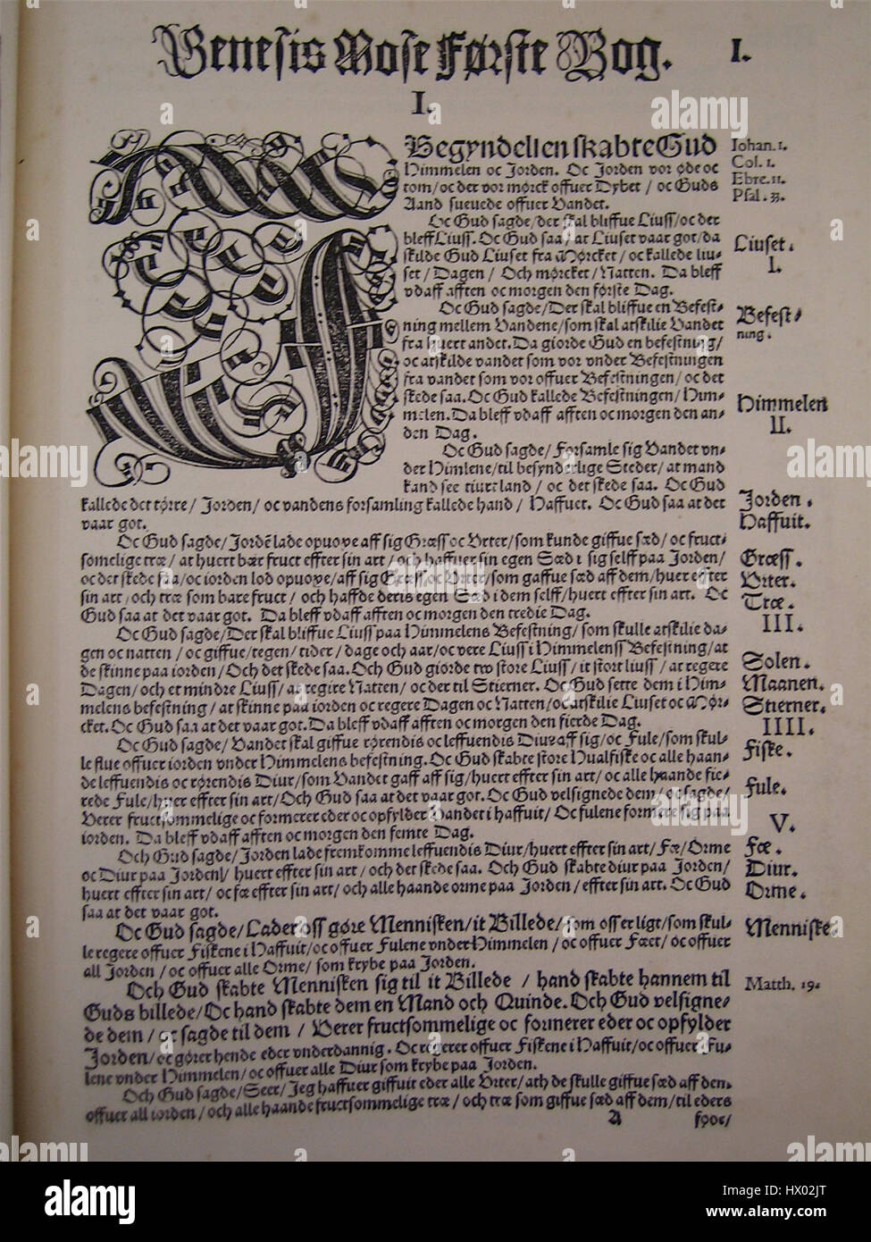 A Danish translation of the *First Book of Moses* (Genesis) from the ...