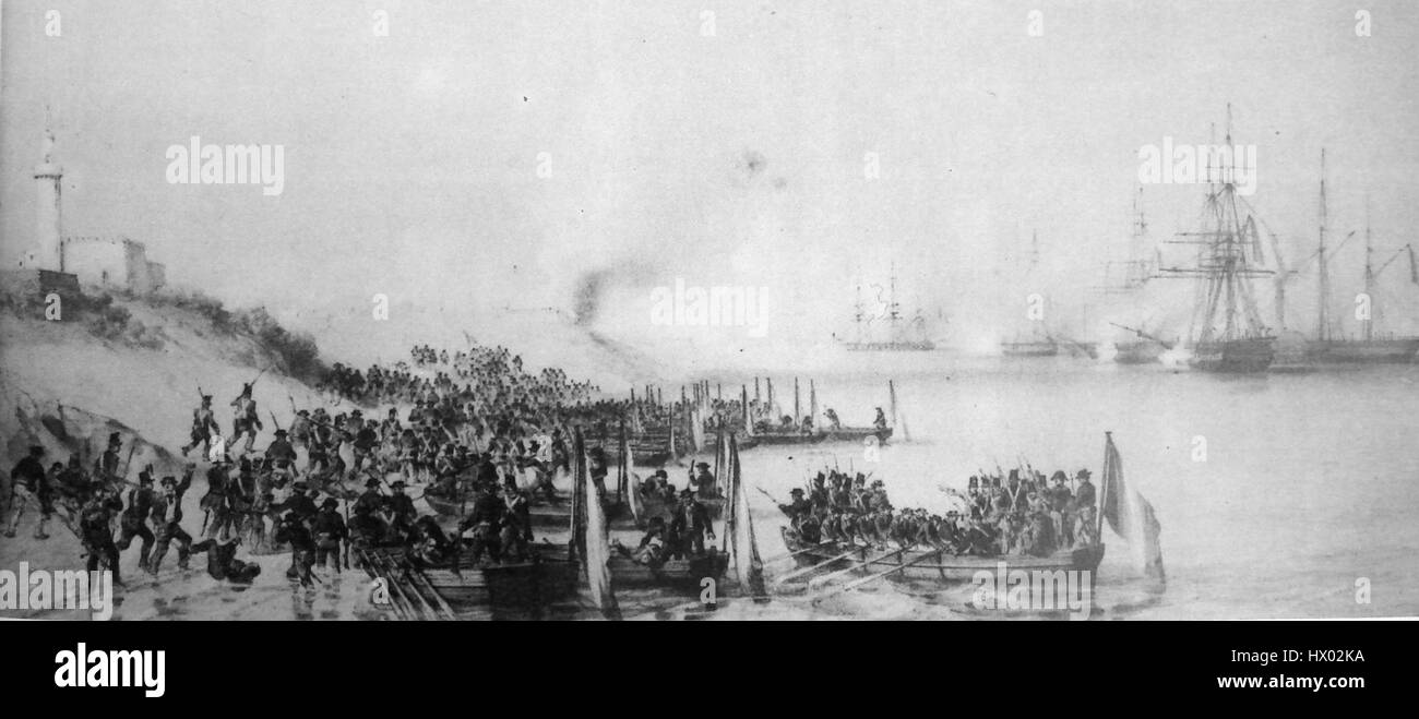 The 'French Troops at Mogador' depicts the French military during their ...