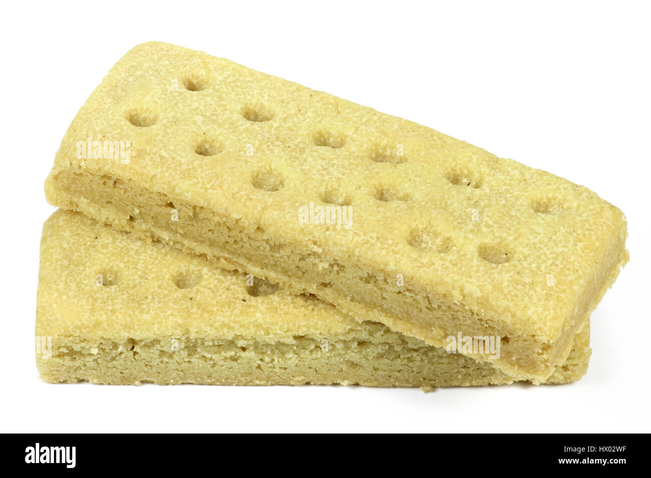 traditional Scottish shortbread fingers isolated on white background ...