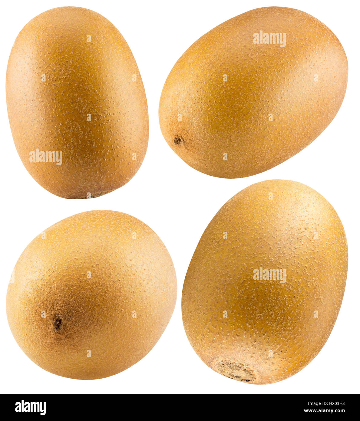 set of gold kiwi isolated on white background Stock Photo - Alamy