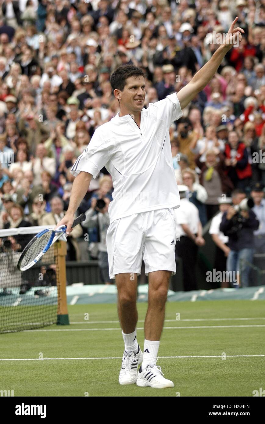 TIM HENMAN CELEBRATES VICTORY WIMBLEDON CHAMPIONSHIPS 2007 WIMBLEDON ...