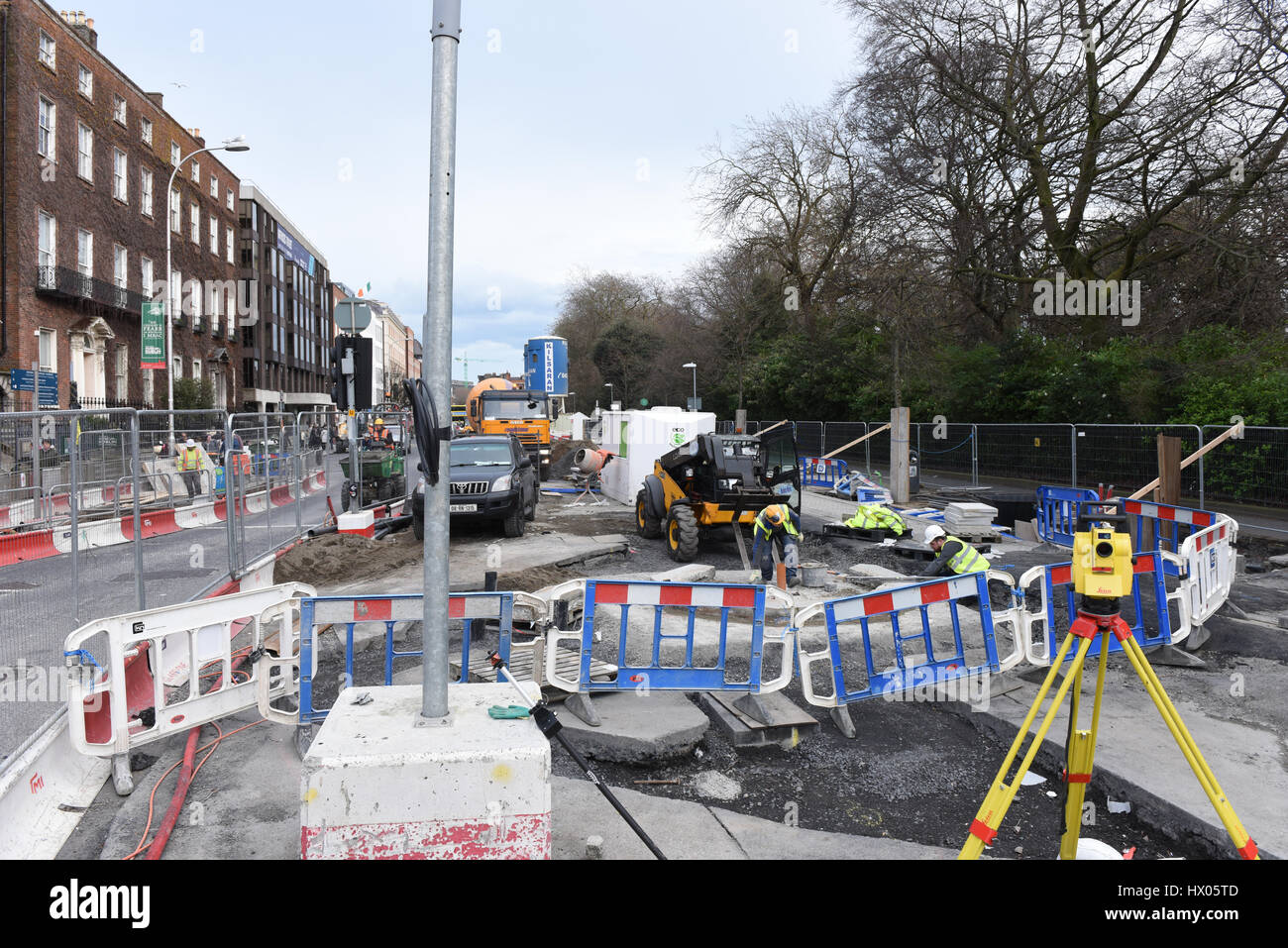 Luas Construction Work, St. Stephens Green, Dublin, Ireland, March 2017 Stock Photo - Alamy